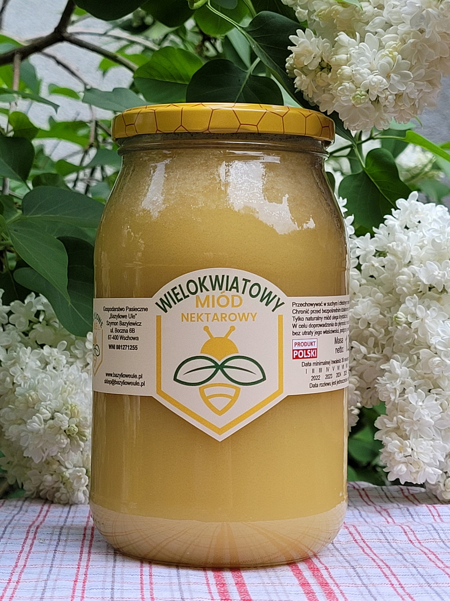 Miód Wielokwiatowy 950 g - Bazyliowe Ule